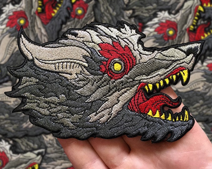 Blood Wolf Embroidered Patch | Etsy