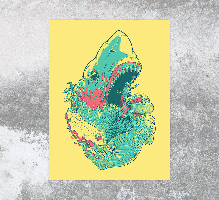 Hang Loose Let's Rip 18x24 Silk Screen Print | Etsy