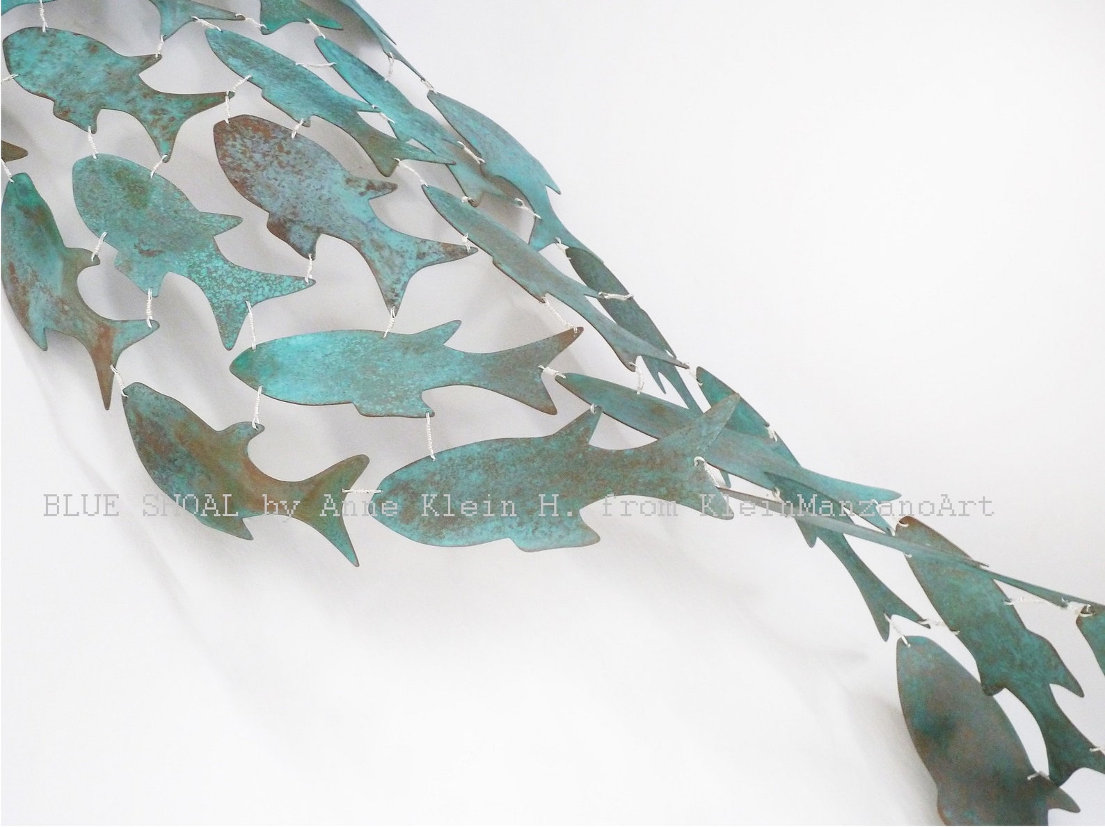 Blue Copper Sculpture, Hanging, Fish Artwork, Contemporary, Wall ...