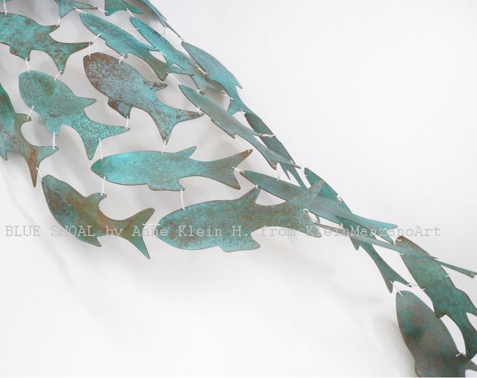 Blue Copper Sculpture Hanging Fish Artwork Contemporary - Etsy