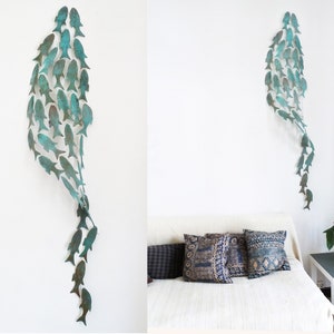 Blue Copper Sculpture, Hanging, Fish Artwork, Contemporary, Wall ...