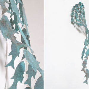 Blue Copper Sculpture Hanging Fish Artwork Contemporary - Etsy