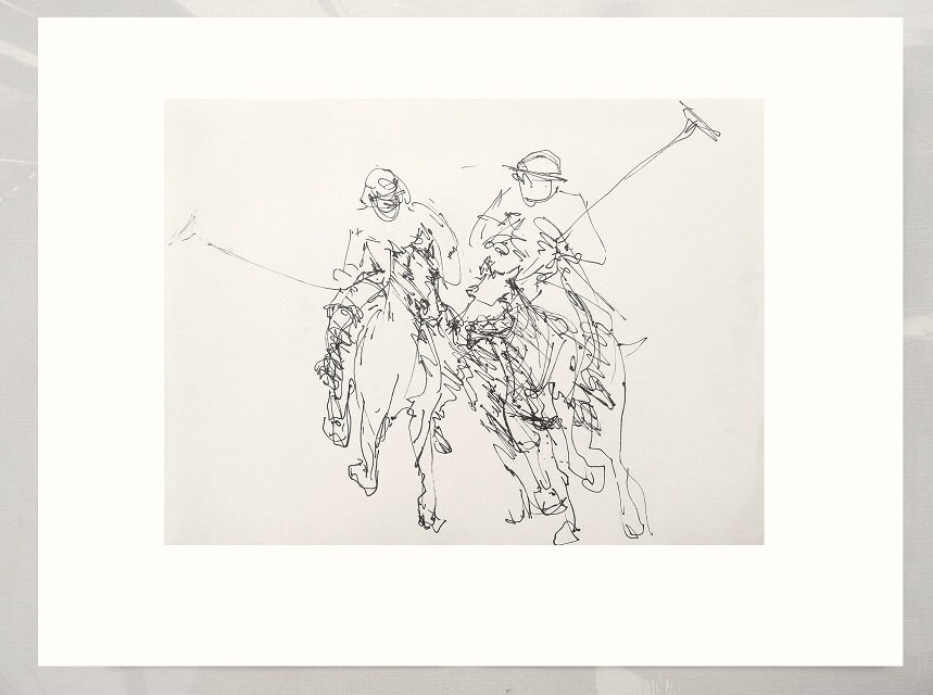 Polo players, Print of the original, Wall art, A3, Limited edition ...