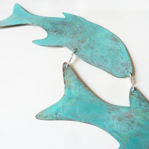 Blue Copper Sculpture Hanging Fish Artwork Contemporary - Etsy