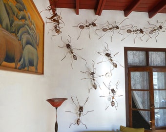 4 Big Ants, Installation, Wall Sculpture, Brutalist, Modern Art, Metal ...