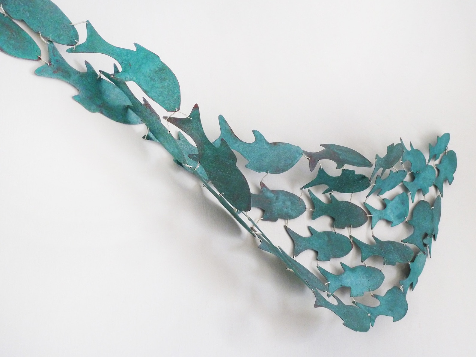 Blue Copper Sculpture, Hanging, Fish Artwork, Contemporary, Wall ...