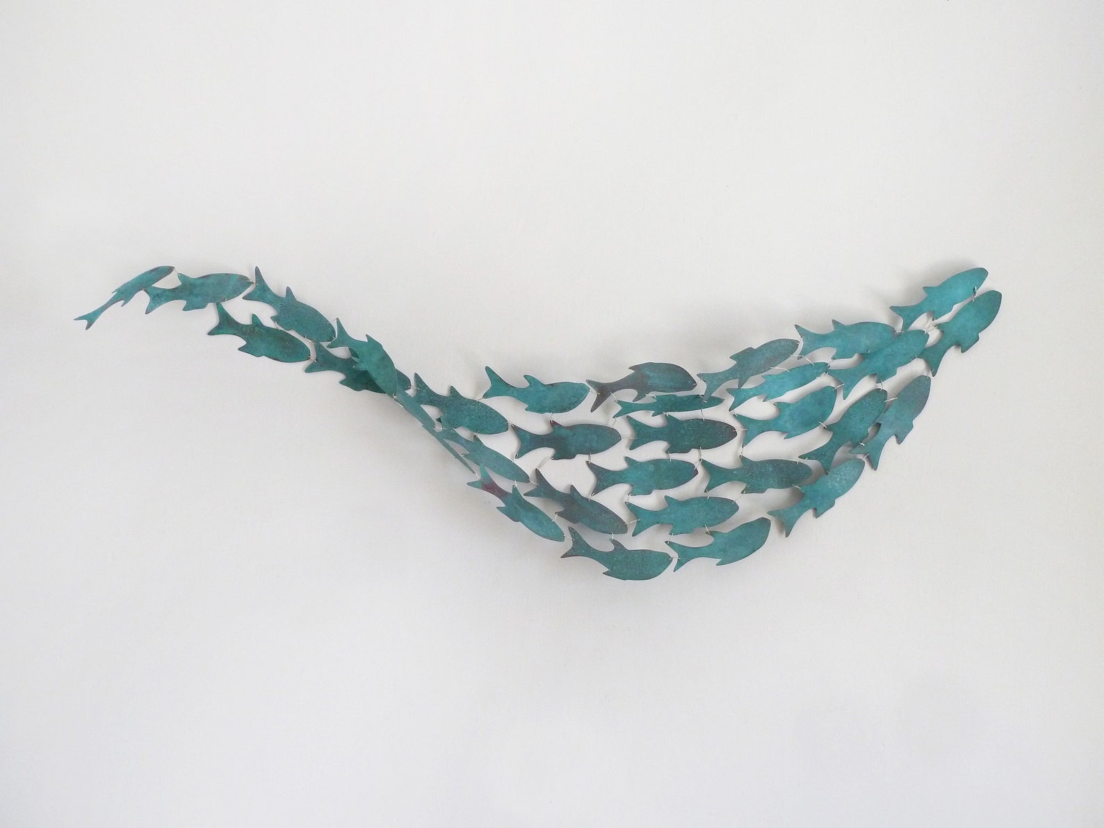 Blue Copper Sculpture, Hanging, Fish Artwork, Contemporary, Wall ...