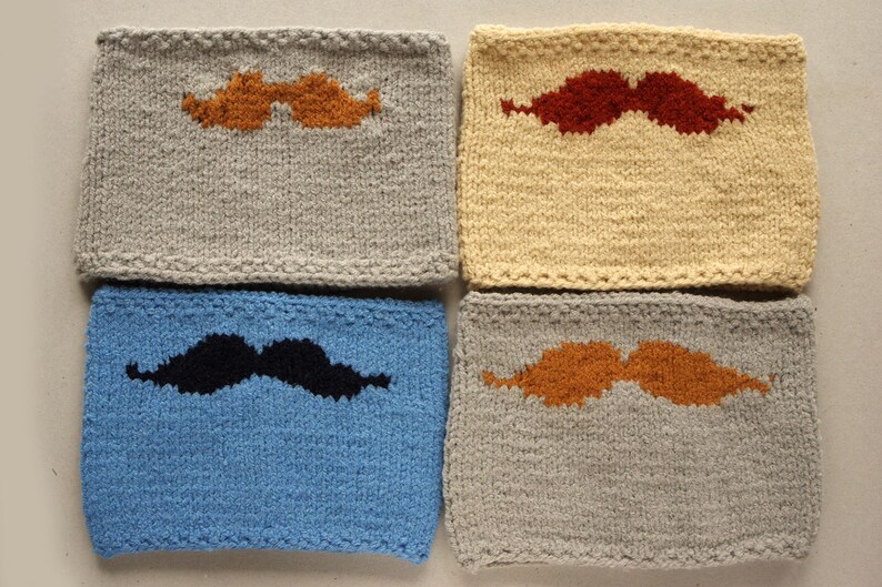 Mens Mustache Loop Scarf Movember Merino Wool Neckwarmer Mens Winter Accessories Knit 