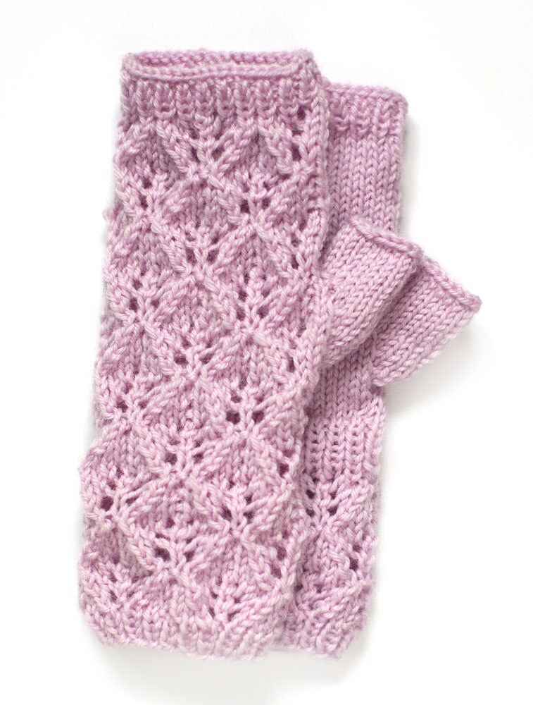 Dusty Pink Lace Fingerless Gloves Wool Arm Warmers Knit - Etsy