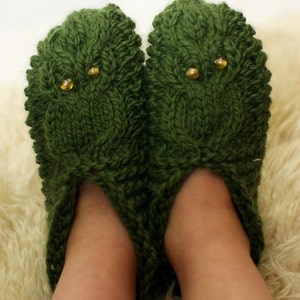Knitted Owl Slippers Knit Socks Room Shoes Slippers Socks - Etsy