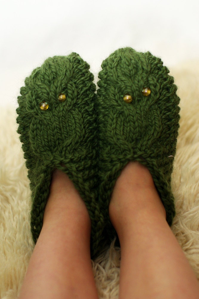 Knitted Owl Slippers Knit Socks Room Shoes Slippers Socks - Etsy
