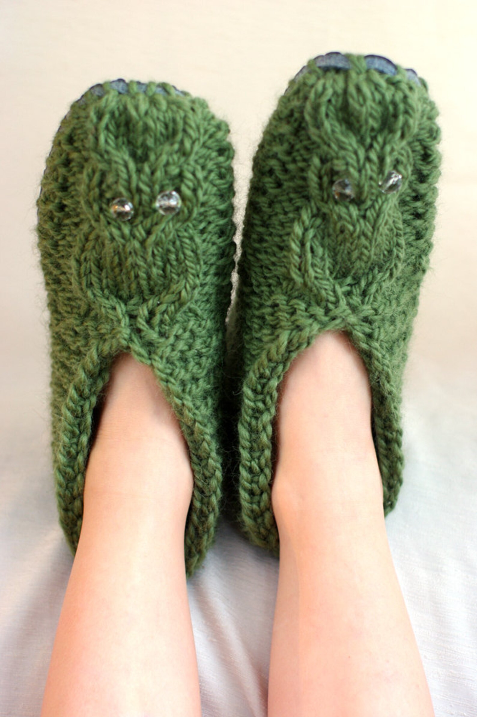 The Owl Knit Slipper Pattern, Women Slipper Knitting Pattern, Instant ...