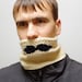 Mens Mustache Loop Scarf, Movember, Merino Wool Neckwarmer, Mens Winter ...