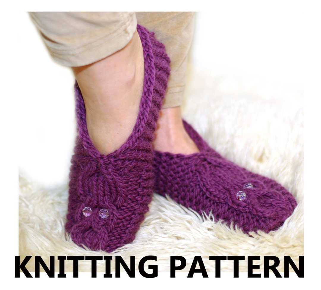 The Owl Knit Slipper Pattern, Women Slipper Knitting Pattern, Instant ...