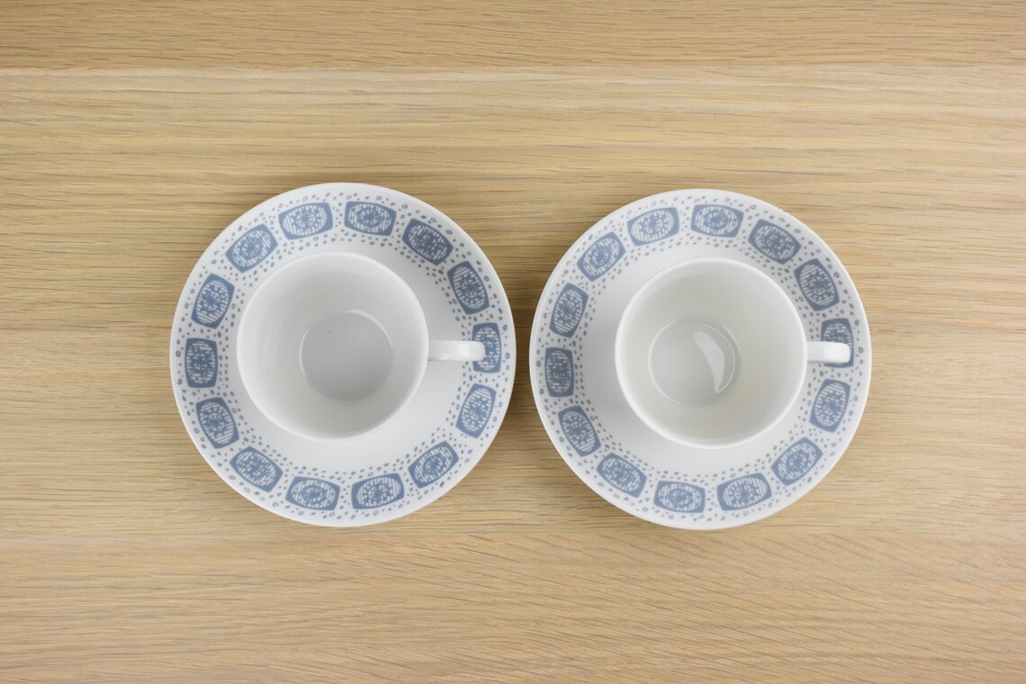 Vintage Rörstrand Sigill Coffee Cups With Saucer 2 Set - Etsy