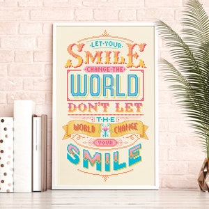 Let Your Smile Change the World Cross Stitch Pattern digital - Etsy UK