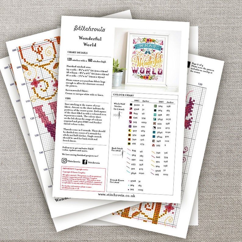 Wonderful World Modern Cross Stitch Pattern Digital Format | Etsy