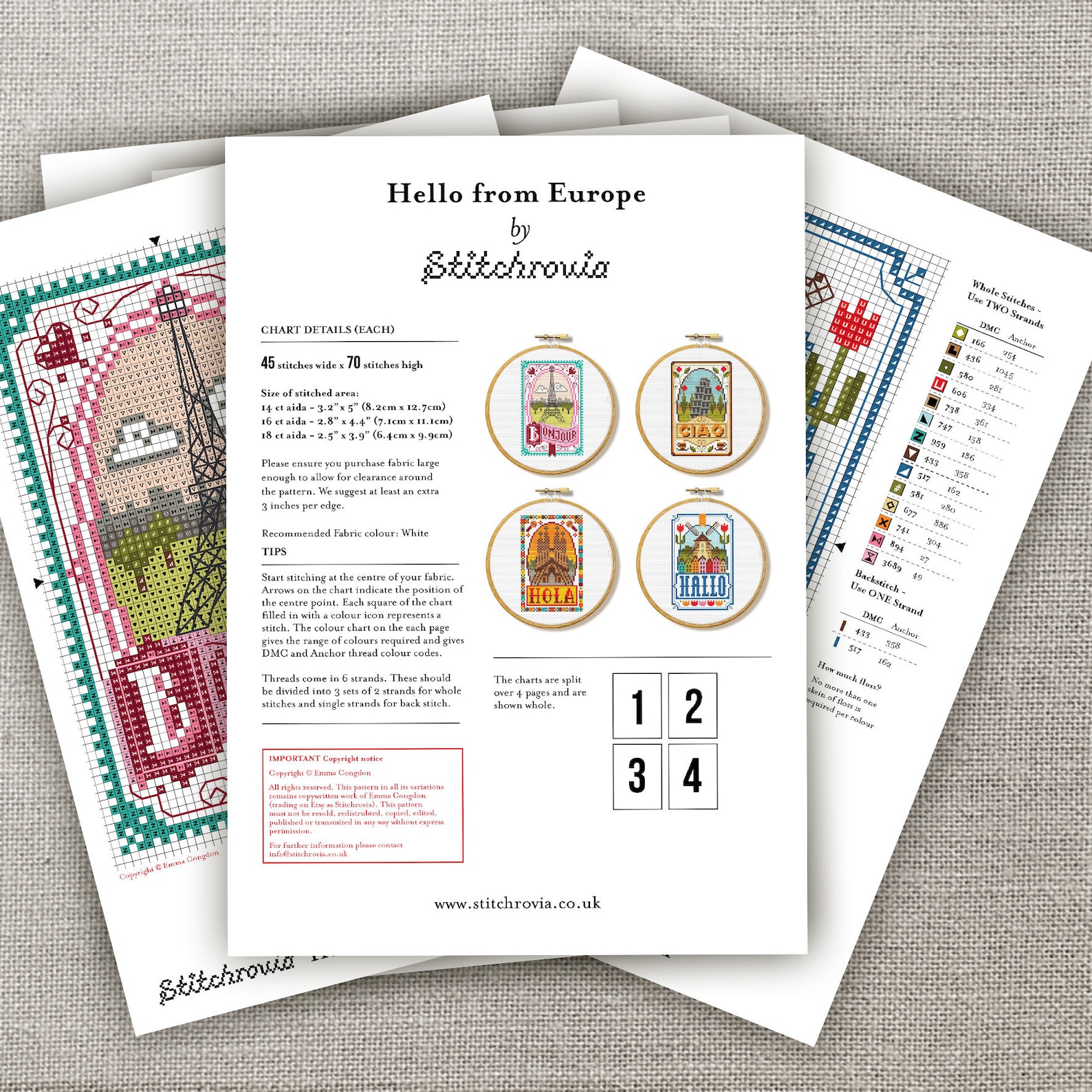 Hello From Europe Cross Stitch Pattern Set digital Format - Etsy UK