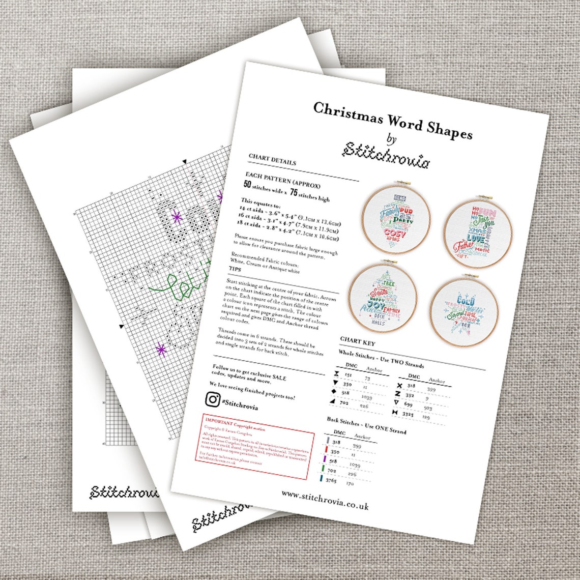 Christmas Word Shapes Cross Stitch Pattern digital Format | Etsy UK