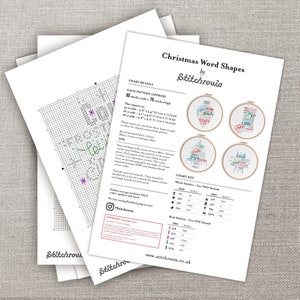 Christmas Word Shapes Cross Stitch Pattern (digital Format - PDF) - Etsy UK