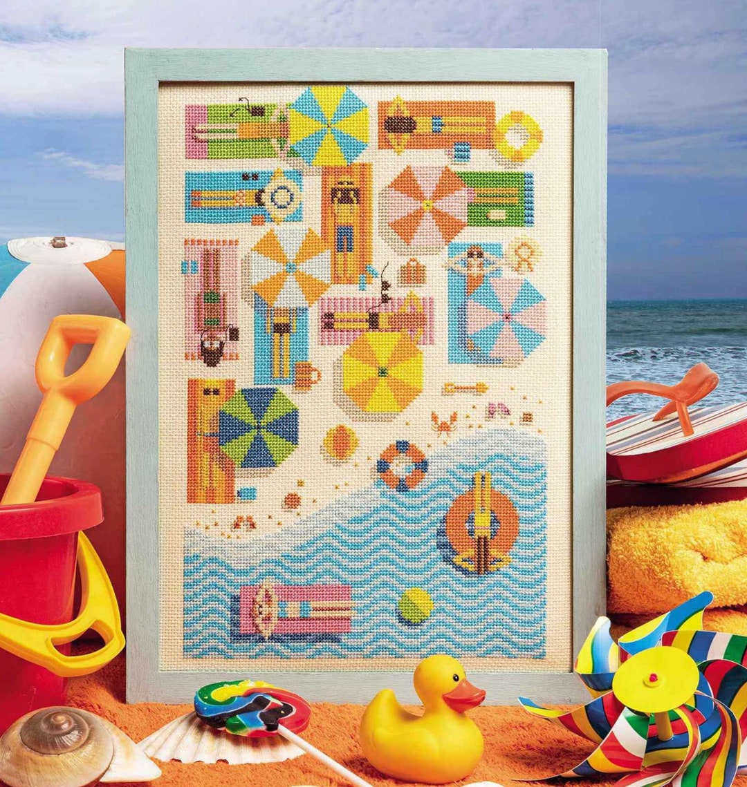 On the Beach - Cross Stitch Pattern (digital Format - PDF) - Etsy