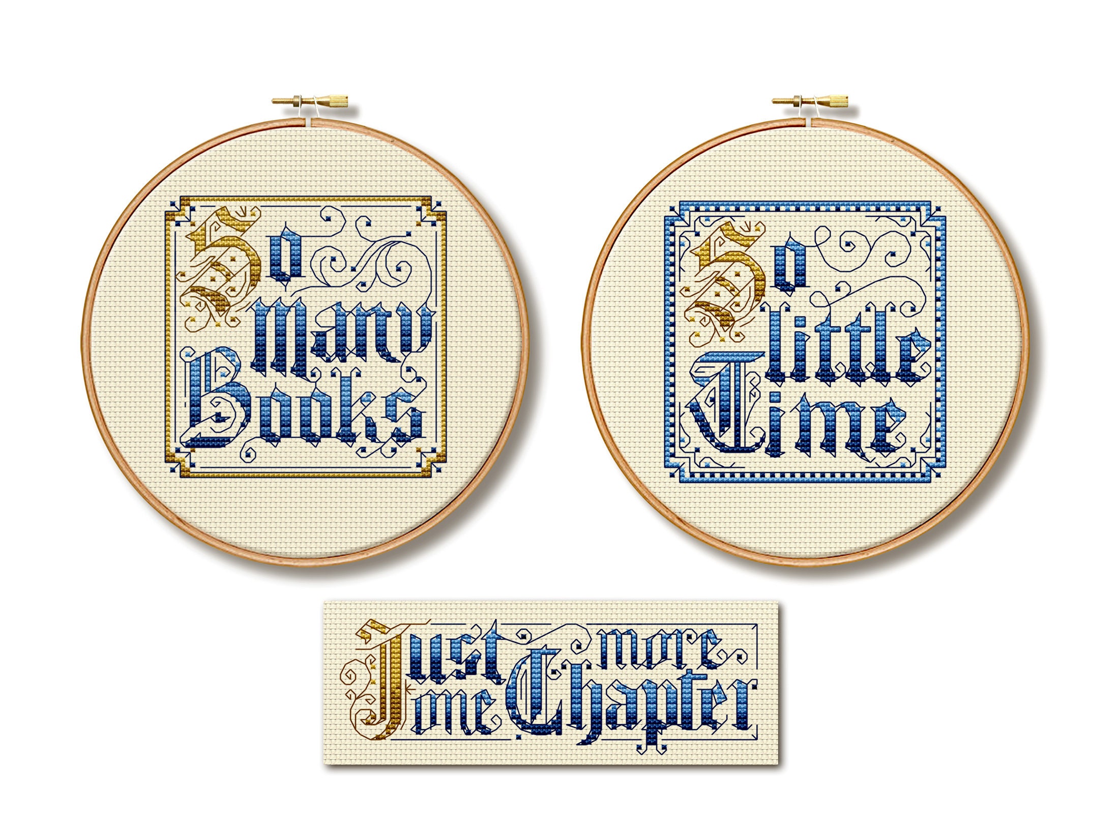 Bookworm Cross Stitch Pattern Set digital Format PDF - Etsy UK