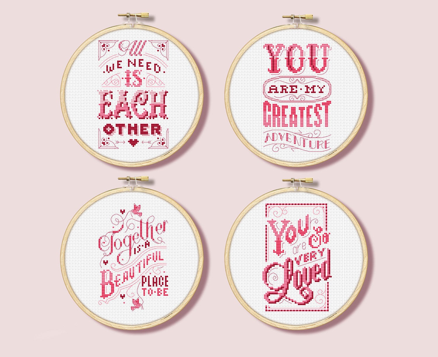Love Hoops Cross Stitch Pattern digital Format PDF - Etsy UK