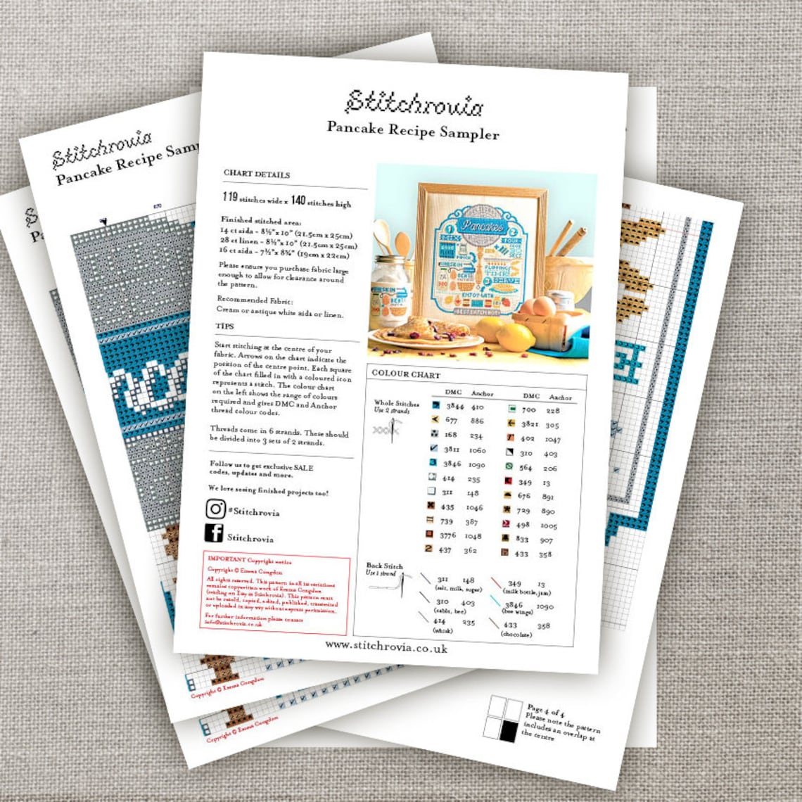 Pancake Recipe Sampler Cross Stitch Pattern digital Format - Etsy UK