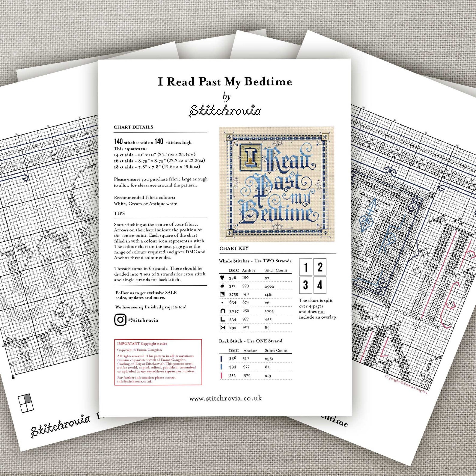 I Read Past My Bedtime - Cross Stitch Pattern (digital Format - PDF) - Etsy