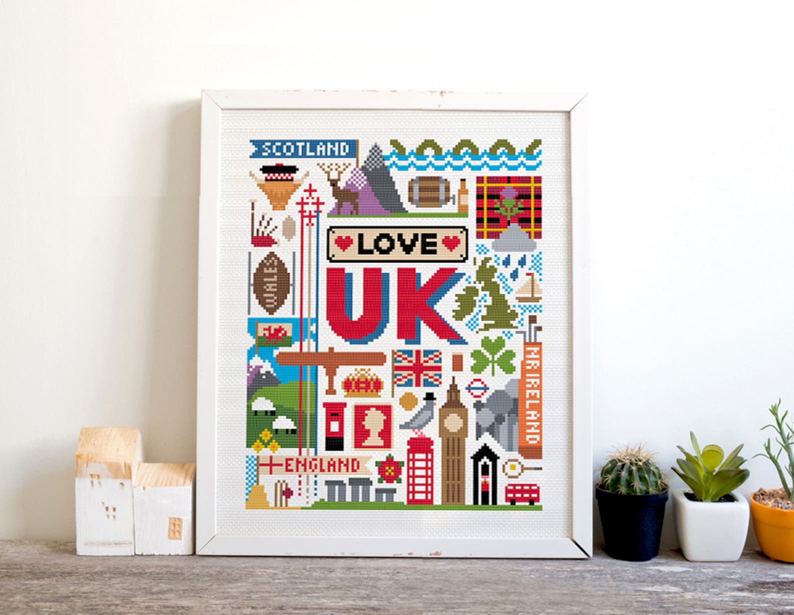 Love UK Cross Stitch Pattern digital Format PDF | Etsy