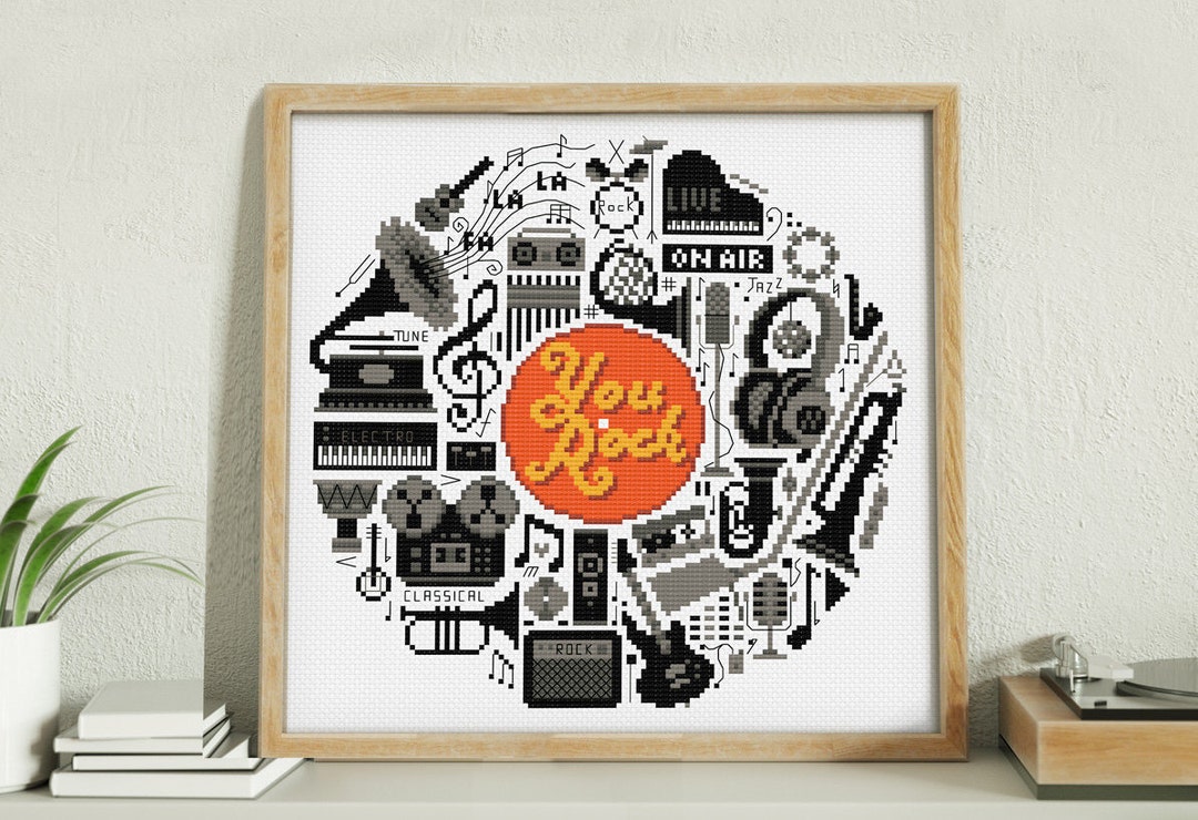 You Rock!- Cross Stitch Pattern (digital Format - PDF) - Etsy