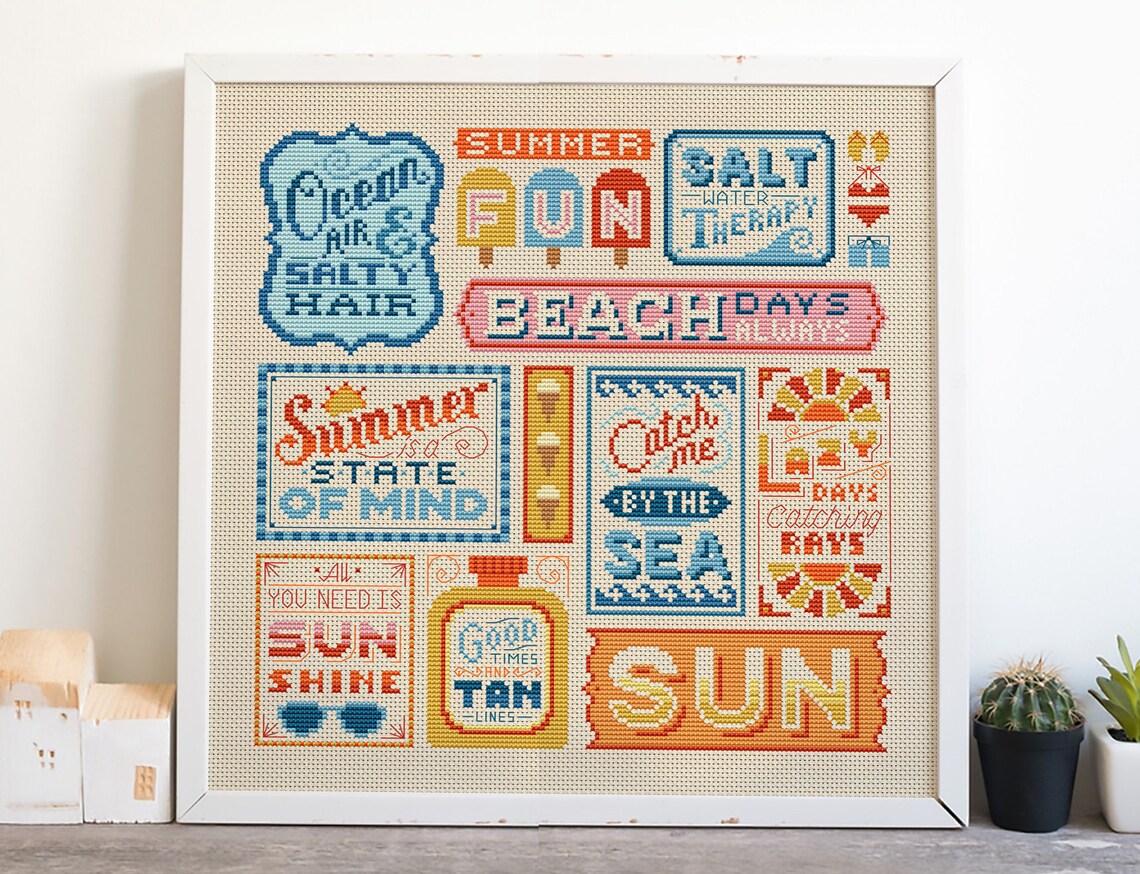 Summer Sampler - Cross Stitch Pattern (digital Format - PDF) - Etsy