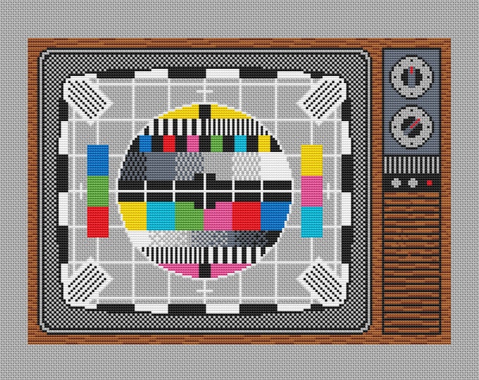 TV Test Card Cross Stitch Pattern digital Format PDF - Etsy