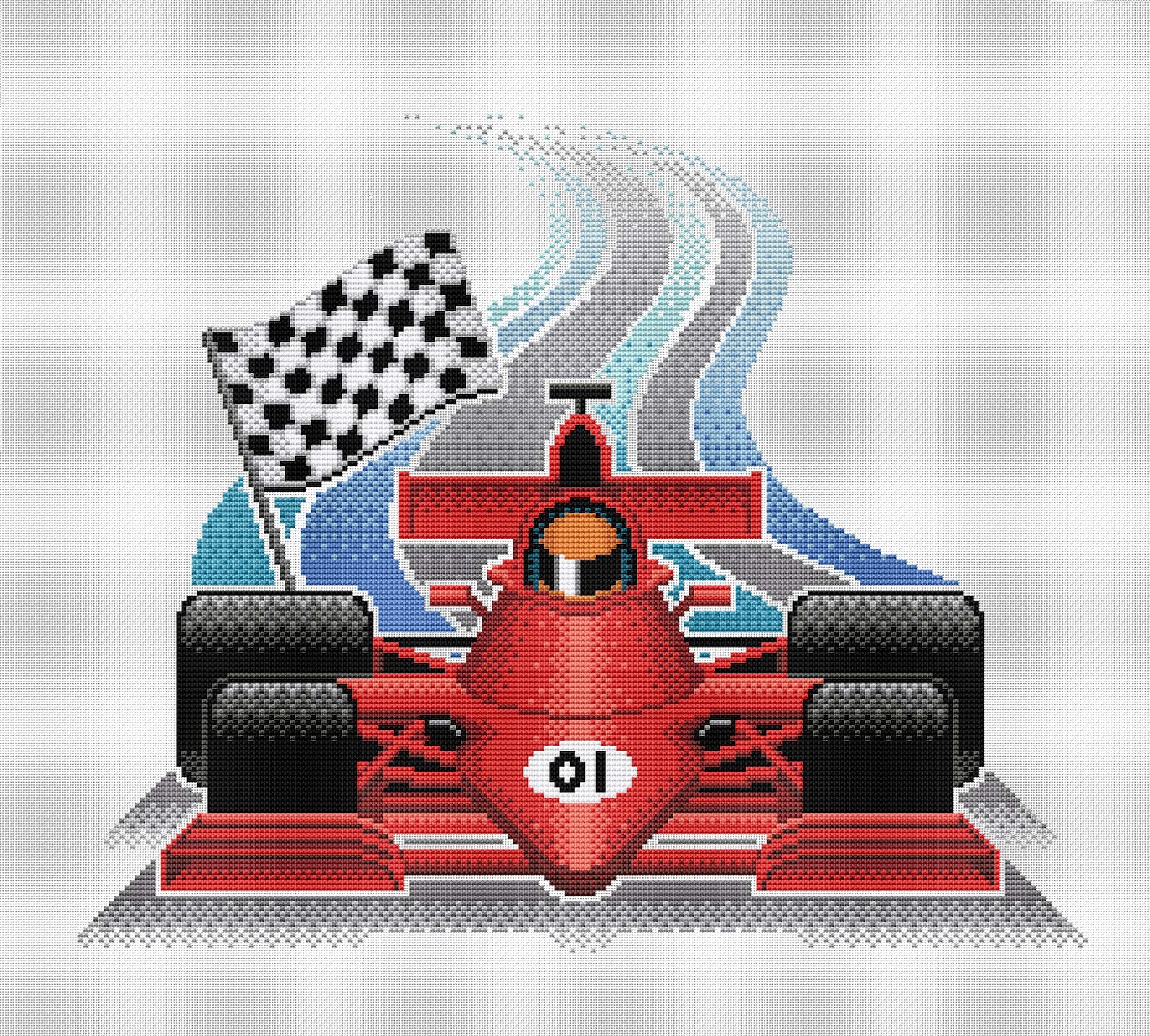 Racing Car - Cross Stitch Pattern (digital Format - PDF) - Etsy UK