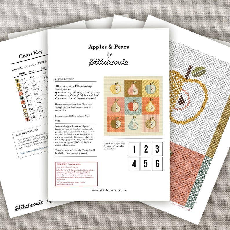 Apples and Pears Cross Stitch Pattern digital Format PDF - Etsy Australia