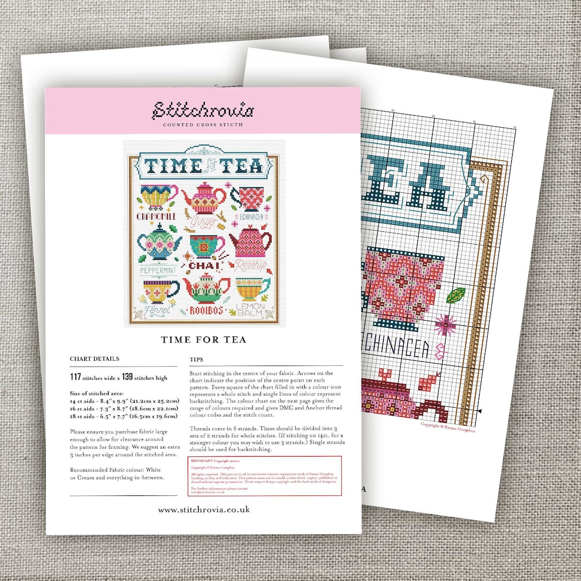 Time for Tea - Cross Stitch Pattern (digital Format - PDF) - Etsy