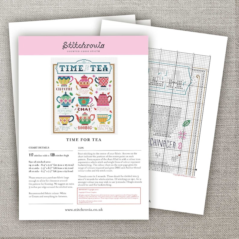 Time for Tea - Cross Stitch Pattern (digital Format - PDF) - Etsy