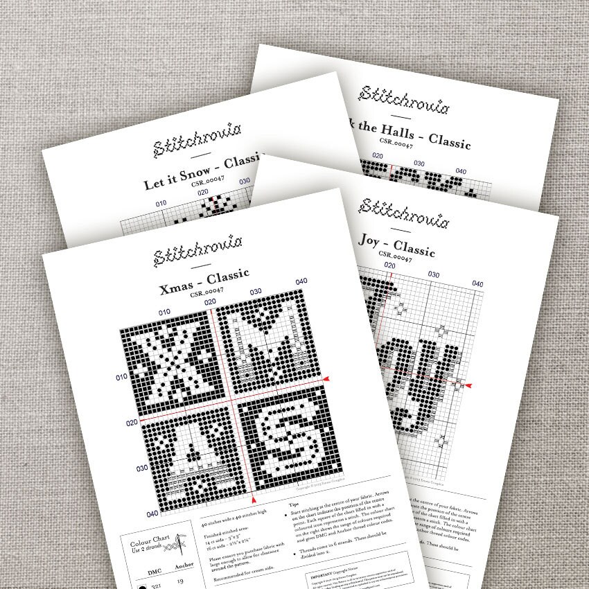 Christmas Classic Hoop Set Cross Stitch Patterns digital - Etsy