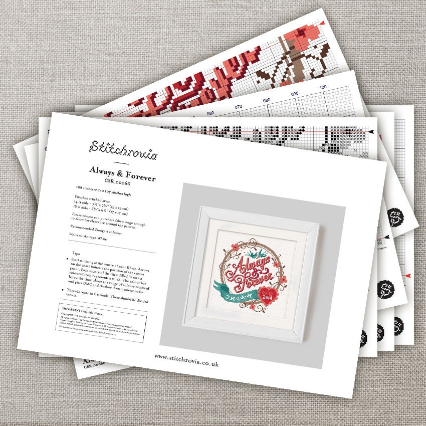 Always & Forever Customisable Wedding Cross Stitch Pattern | Etsy Canada