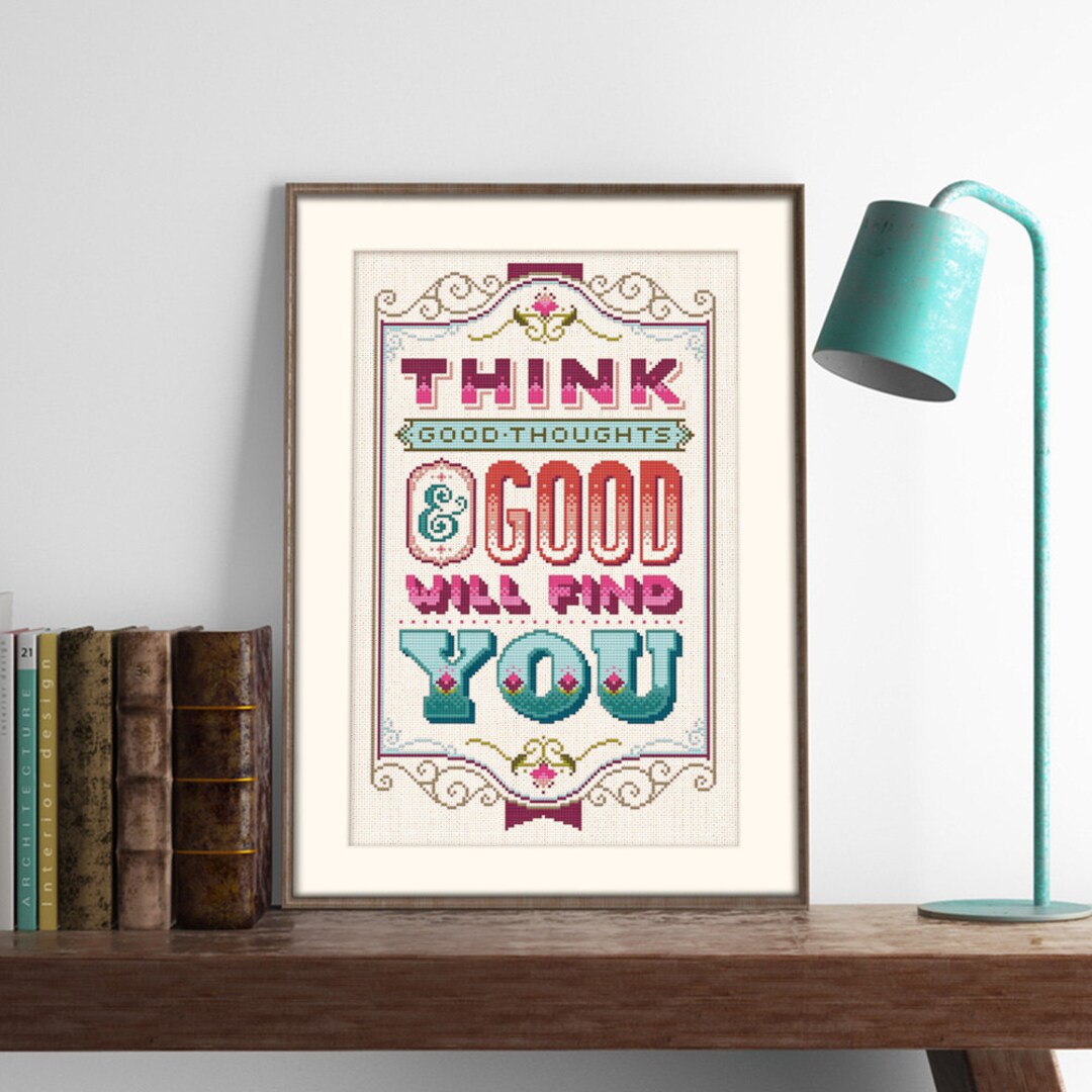 Think Good Thoughts- Cross Stitch Pattern (digital Format - PDF) - Etsy