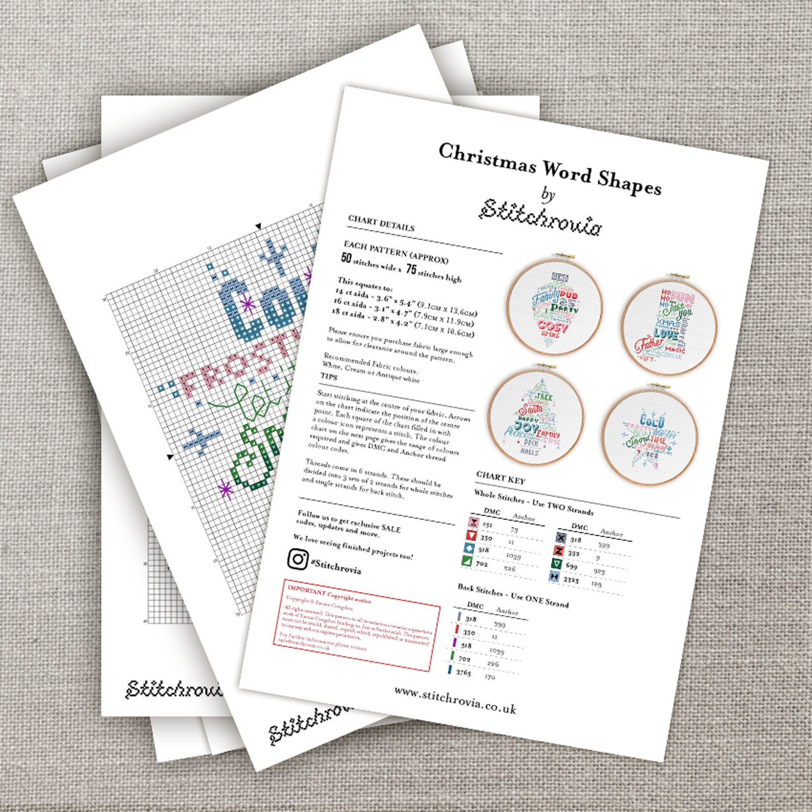 Christmas Word Shapes Cross Stitch Pattern (digital Format - PDF) - Etsy UK