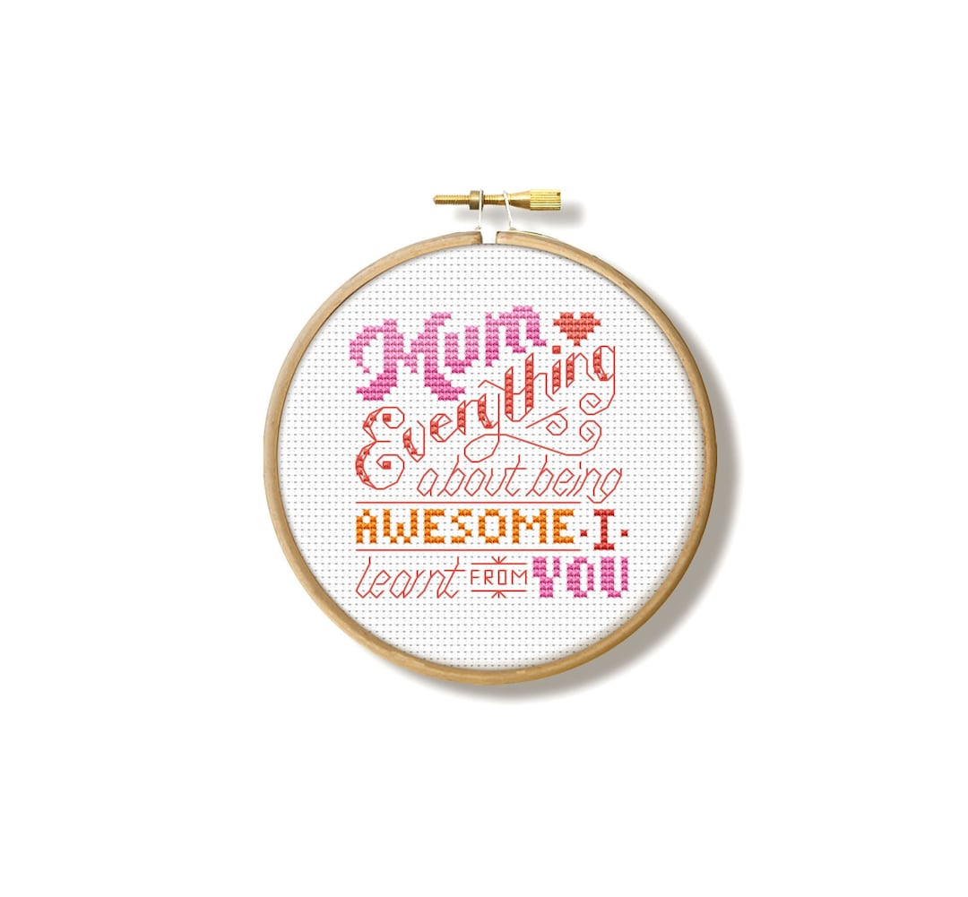 Awesome Mum - Cross Stitch Pattern (digital Format - PDF) - Etsy