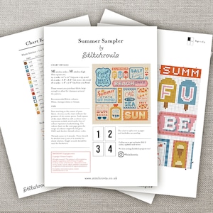 Summer Sampler - Cross Stitch Pattern (digital Format - PDF) - Etsy