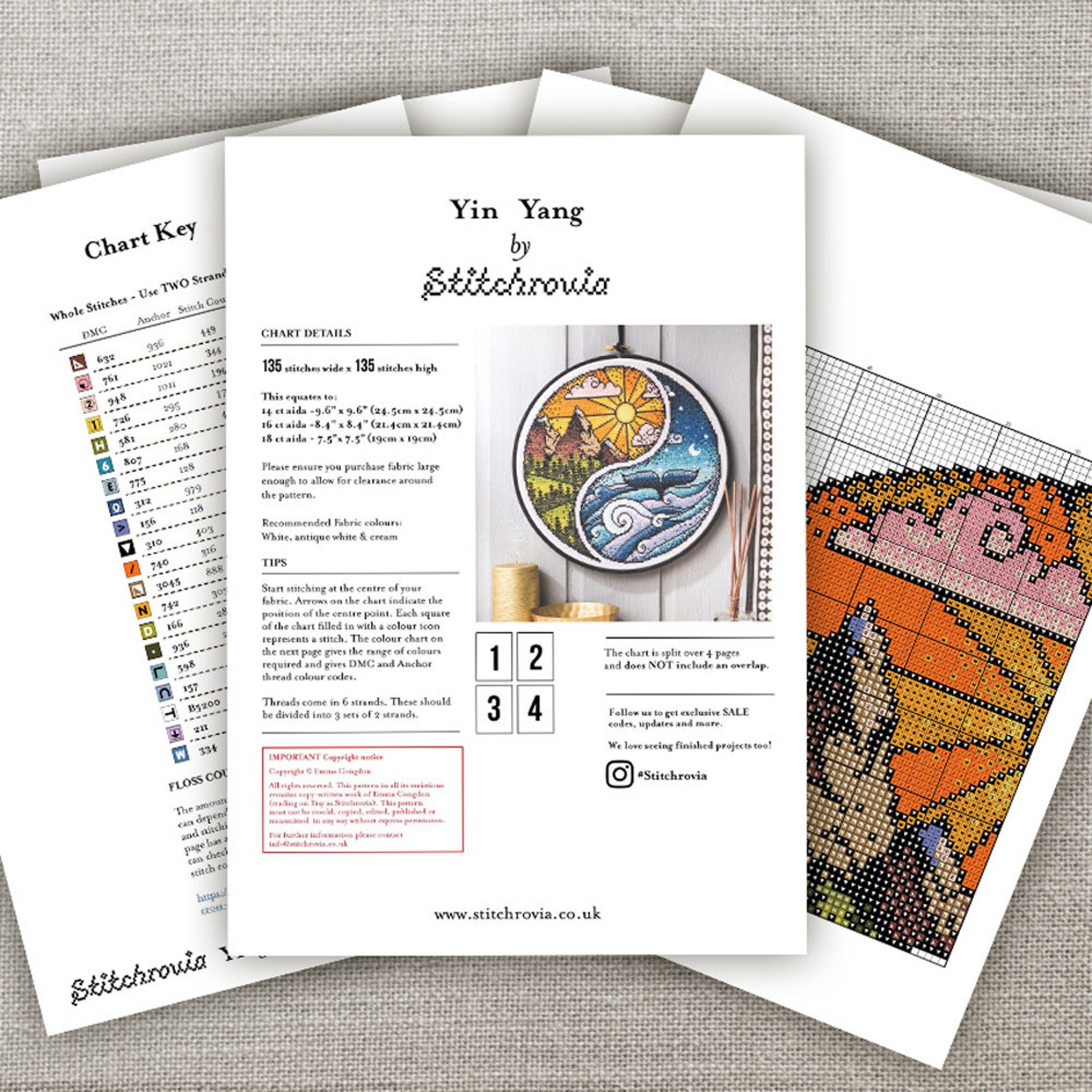 Yin Yang Cross Stitch Pattern digital Format PDF - Etsy