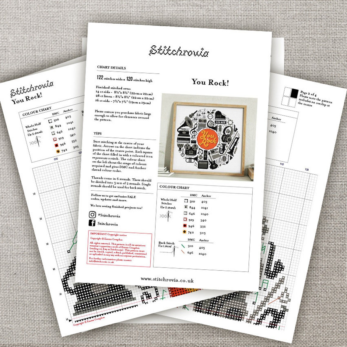 You Rock!- Cross Stitch Pattern (digital Format - PDF) - Etsy