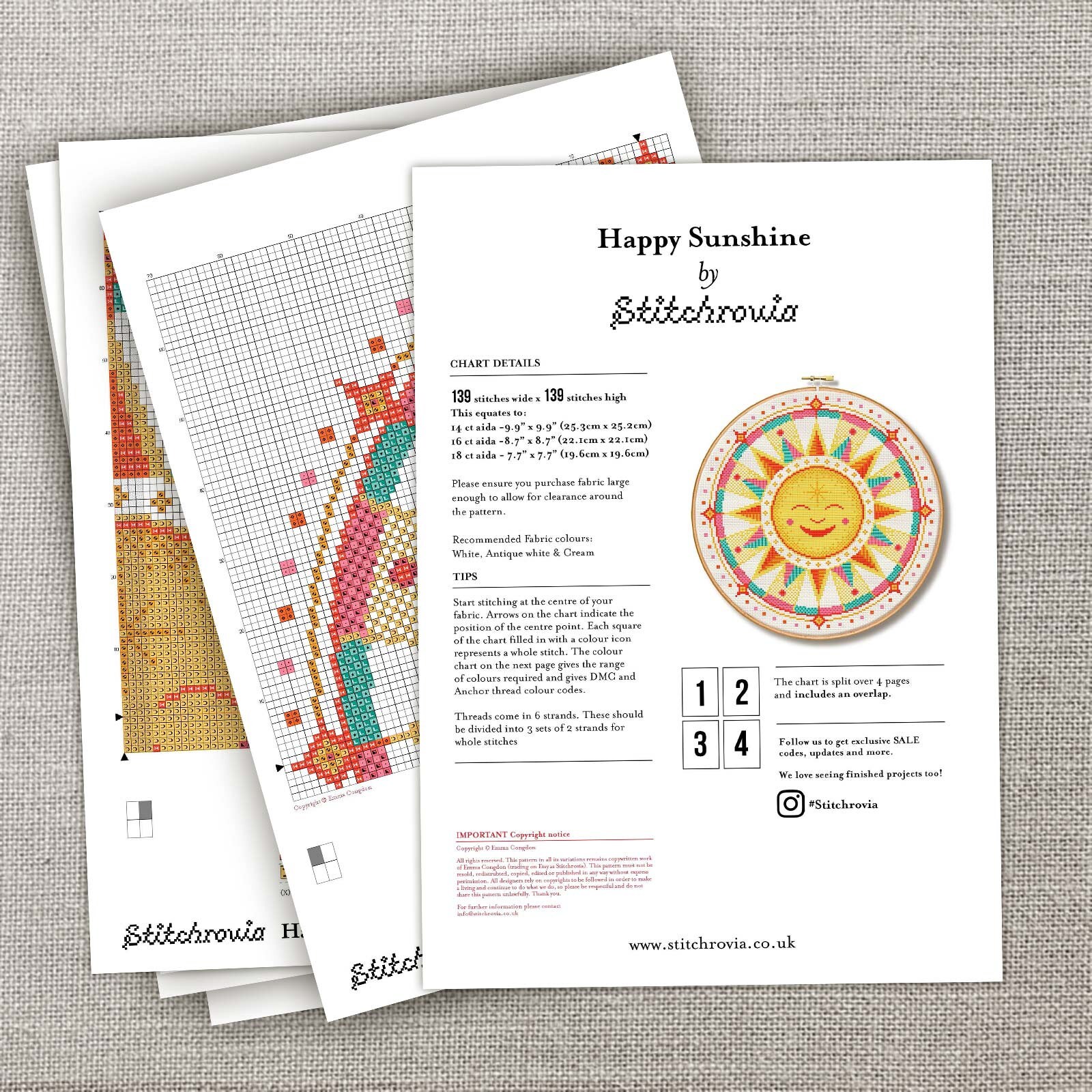 Happy Sunshine Cross Stitch Pattern digital Format PDF - Etsy