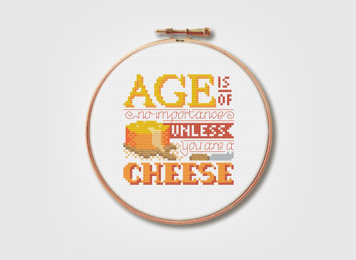 Cheese Birthday Cross Stitch Pattern digital Format PDF - Etsy UK