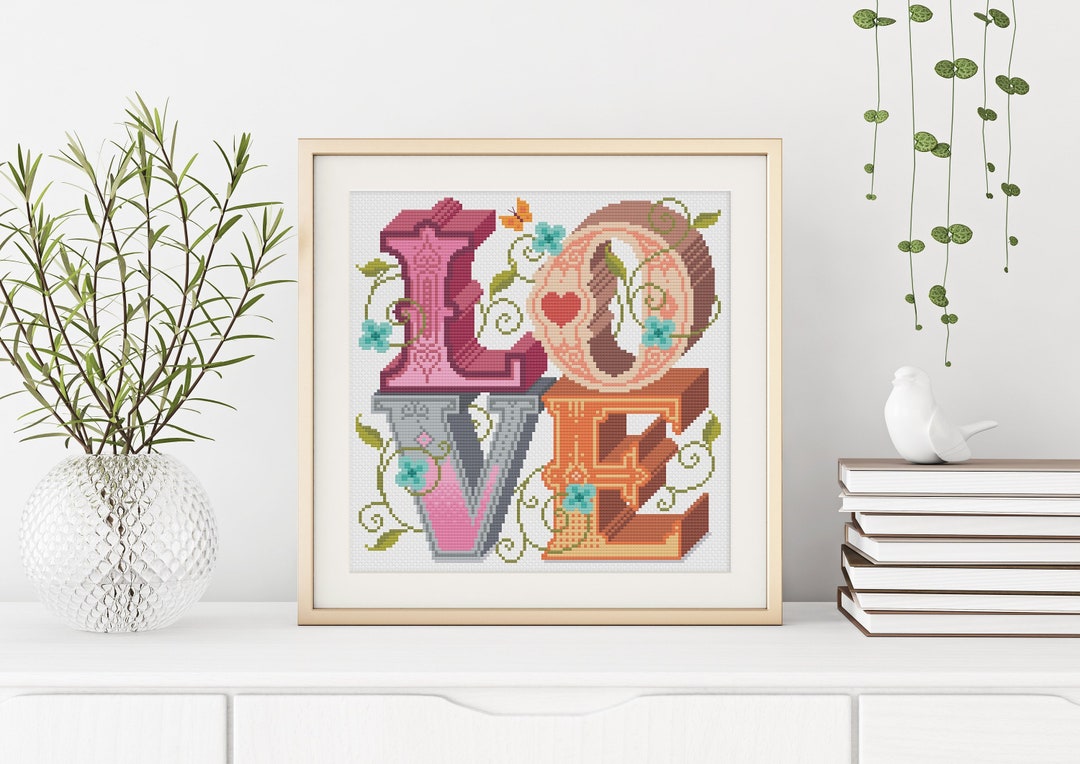 LOVE - Cross Stitch Pattern (digital Format - PDF) - Etsy