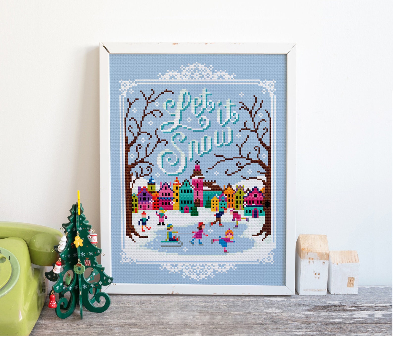 Let It Snow Cross Stitch Pattern digital Format PDF - Etsy Canada