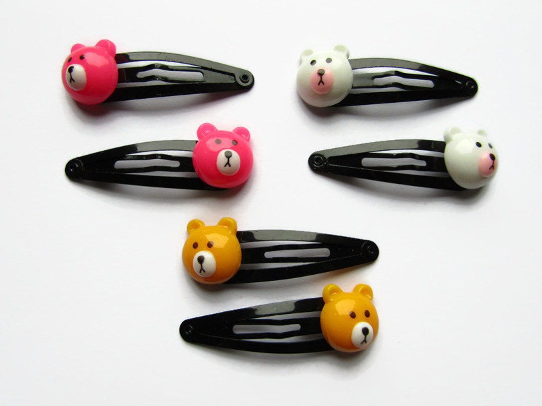 Bear Hair Clips, Bear Hair Slides, Bear Hair Clasp, Bear Gift, Adult ...